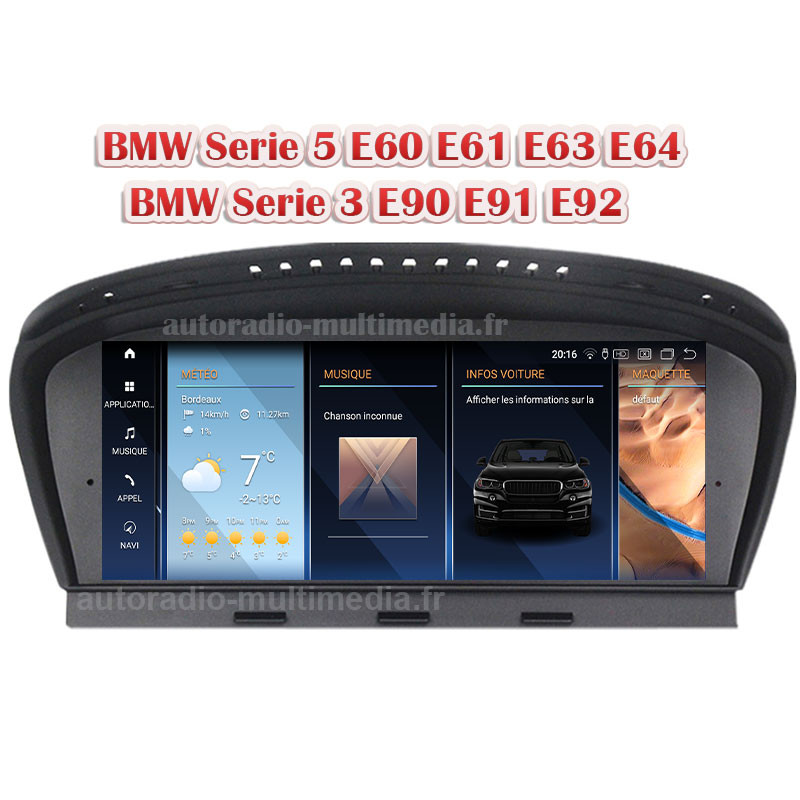 autoradio multimedia android 12 pour BMW Série 3 E90 E91 E92 E93 Série 5 E60 E61 Série 6 E63 E64